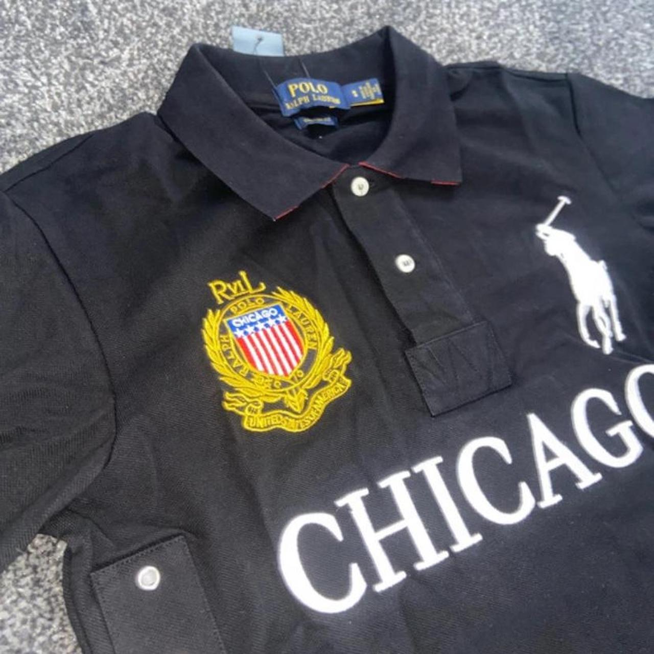 Polo Ralph Lauren black Chicago polo shirt Size S... - Depop