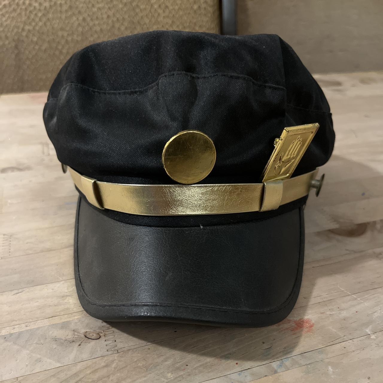 JoJos bizarre adventure, Jotaro hat, black and gold... | Depop