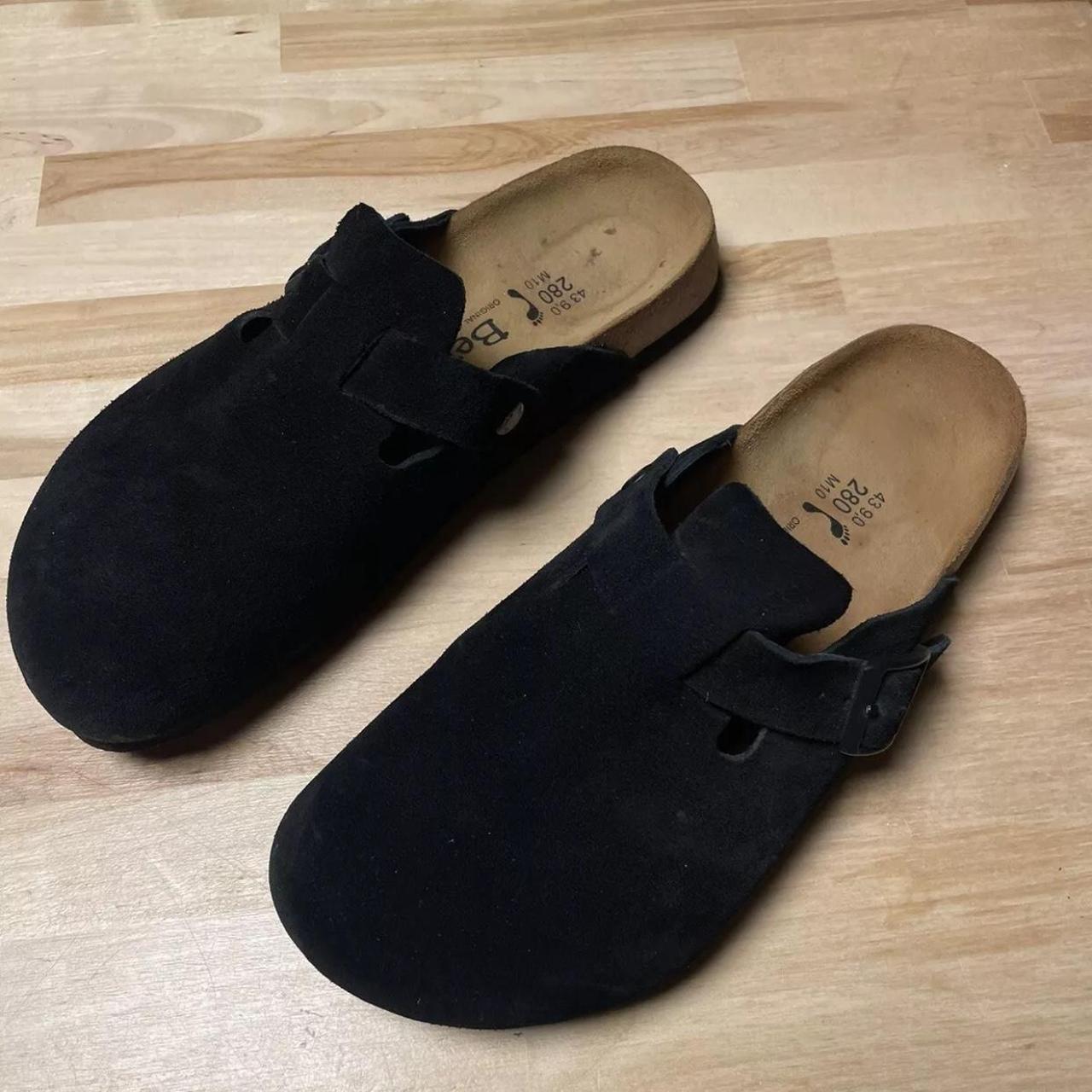 Birkenstock Boston Clog Betula Size 43 Black Suede... - Depop