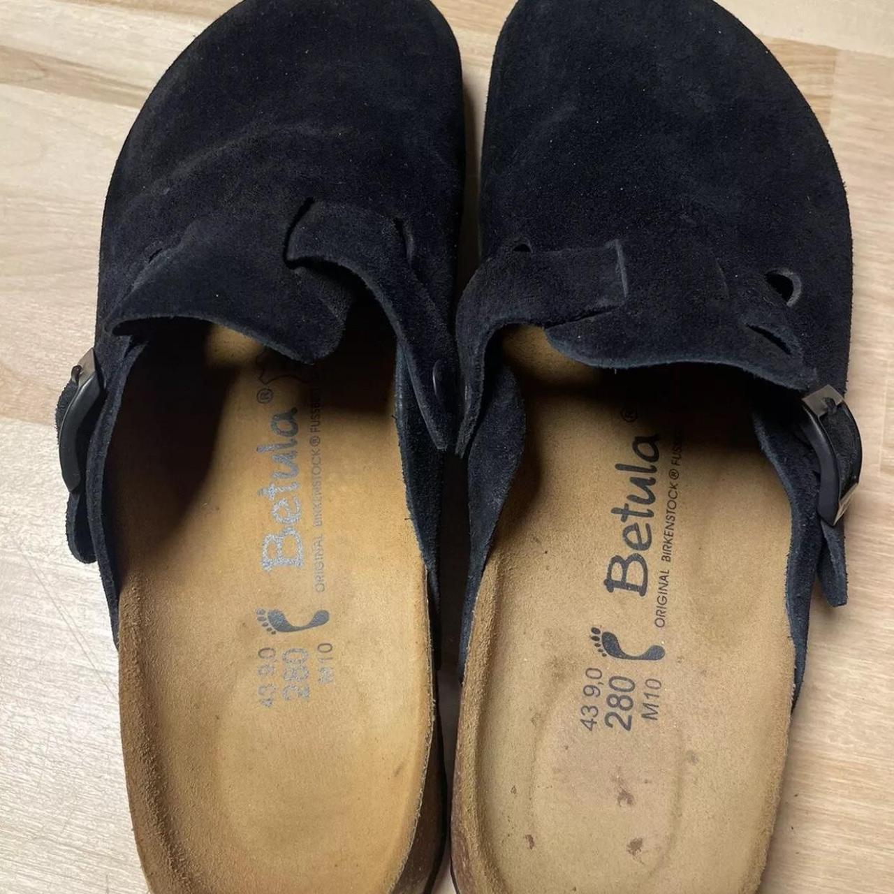 Birkenstock Boston Clog Betula Size 43 Black Suede... - Depop