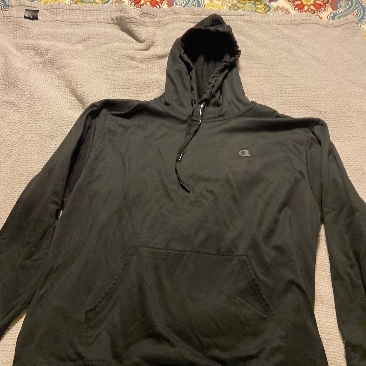 Champion black hoodie - perfect for a casual look... - Depop