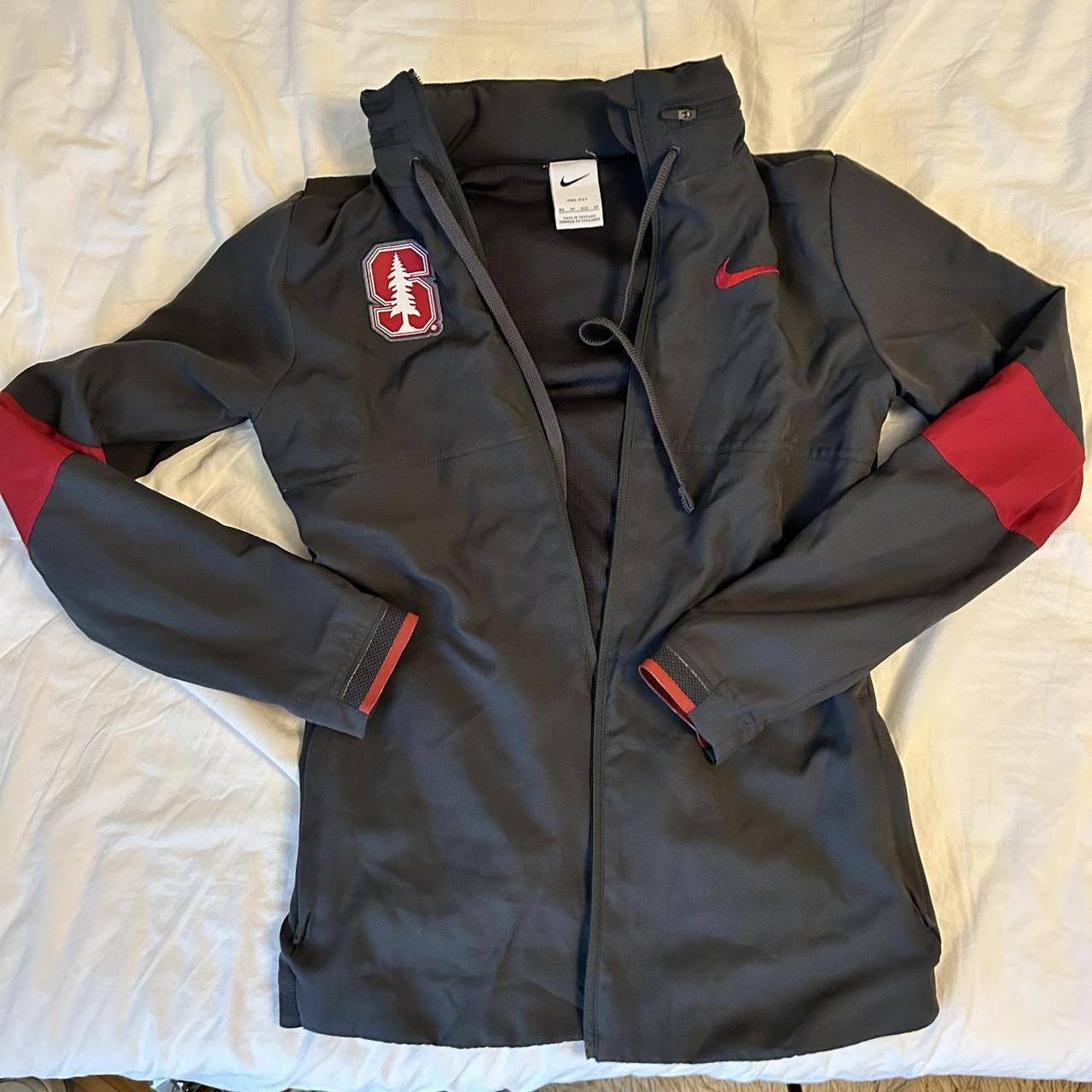 Stanford branded Nike athletic jacket Hidden hood... - Depop