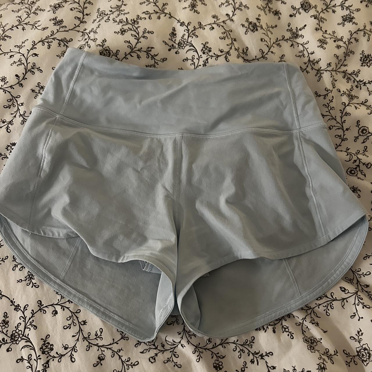 Lululemon high rise speed ups! Light blue Size: 4 - Depop