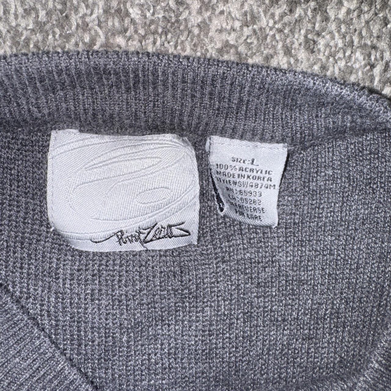 Vtg Point Zero Chest Stripe Crewneck Acrylic Sweater... | Depop