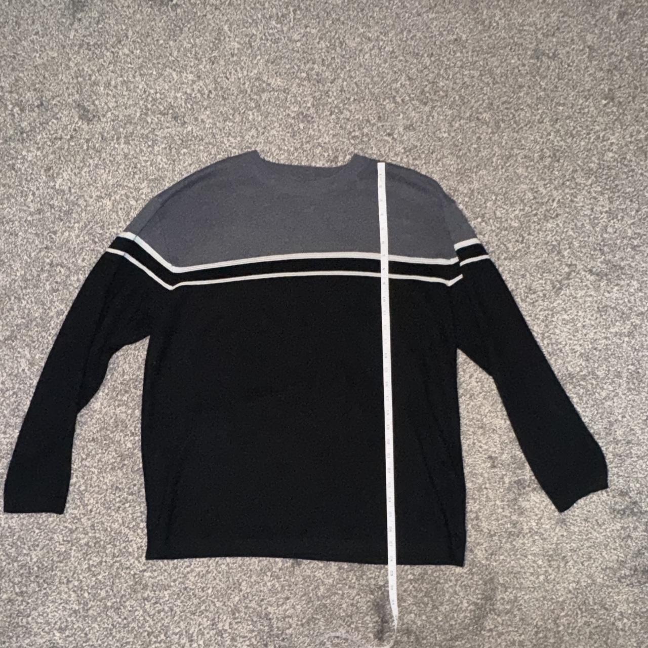 Vtg Point Zero Chest Stripe Crewneck Acrylic Sweater... | Depop