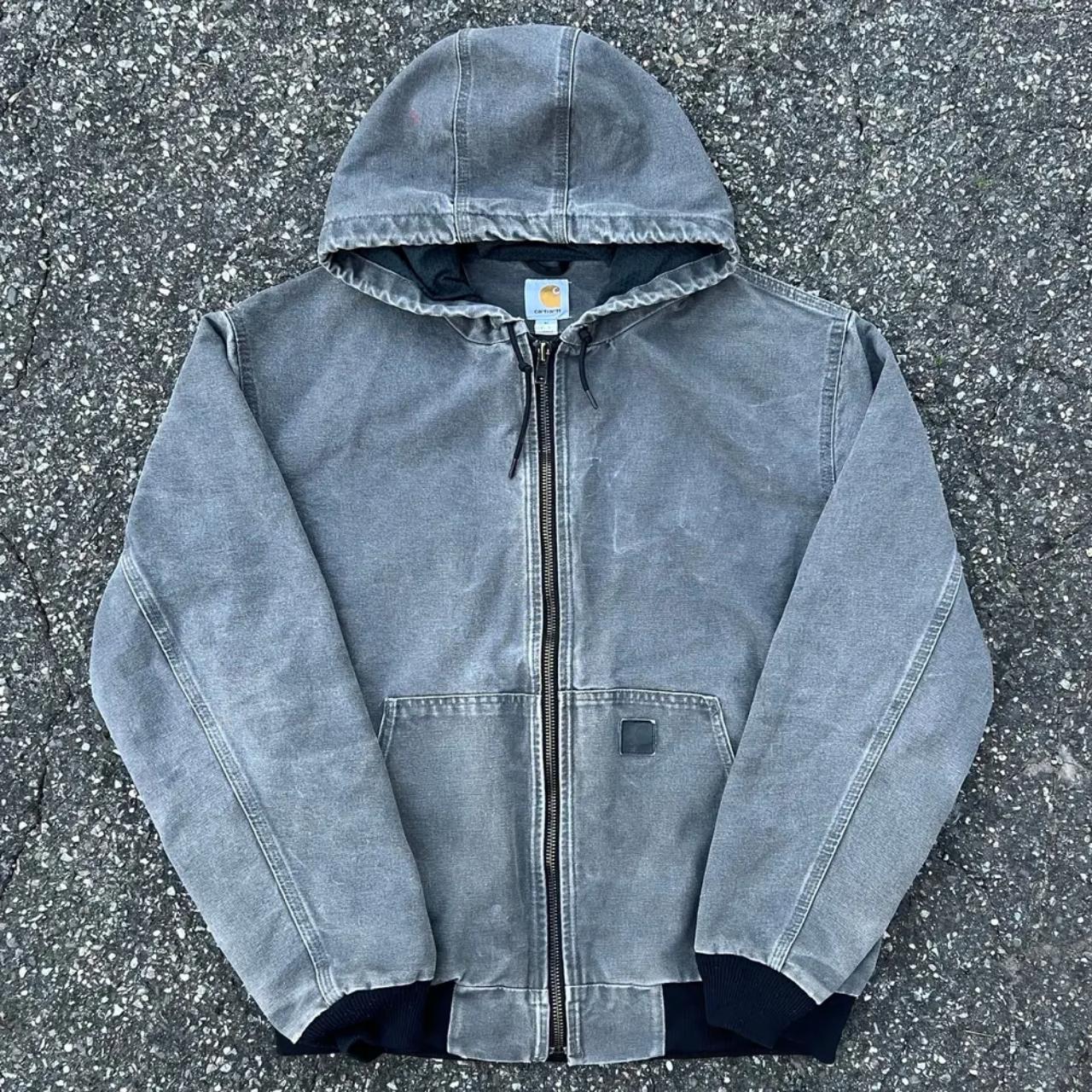 Vintage j360 gvl gray jy2k carhartt hooded work wear... | Depop