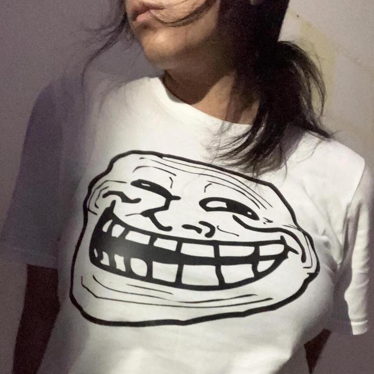 Troll Face Shirt unisex- MADEBYALV | MTO | LARGE,... | Depop