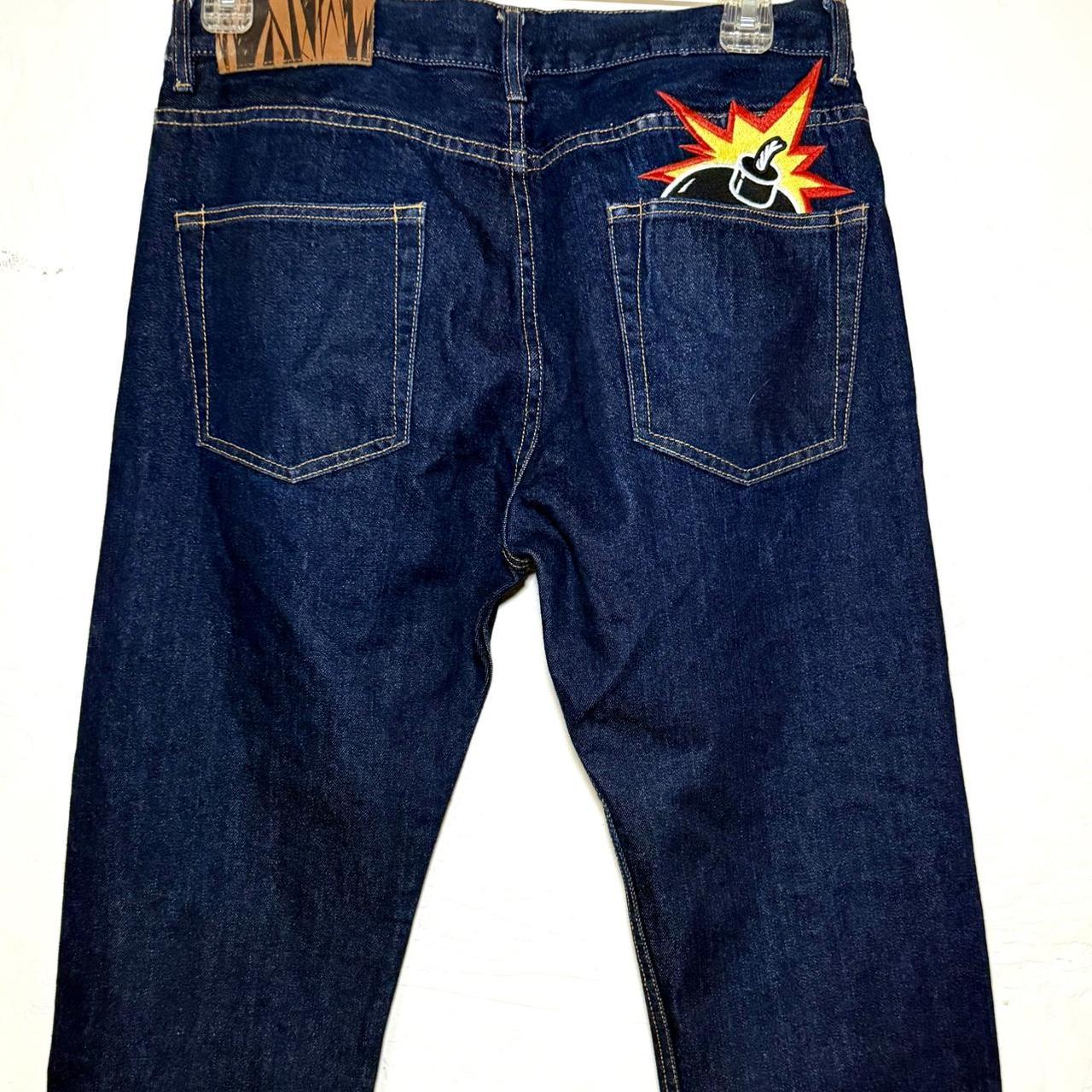 Mens The Hundreds Denim Embroidered Adam Bomb Jeans... - Depop