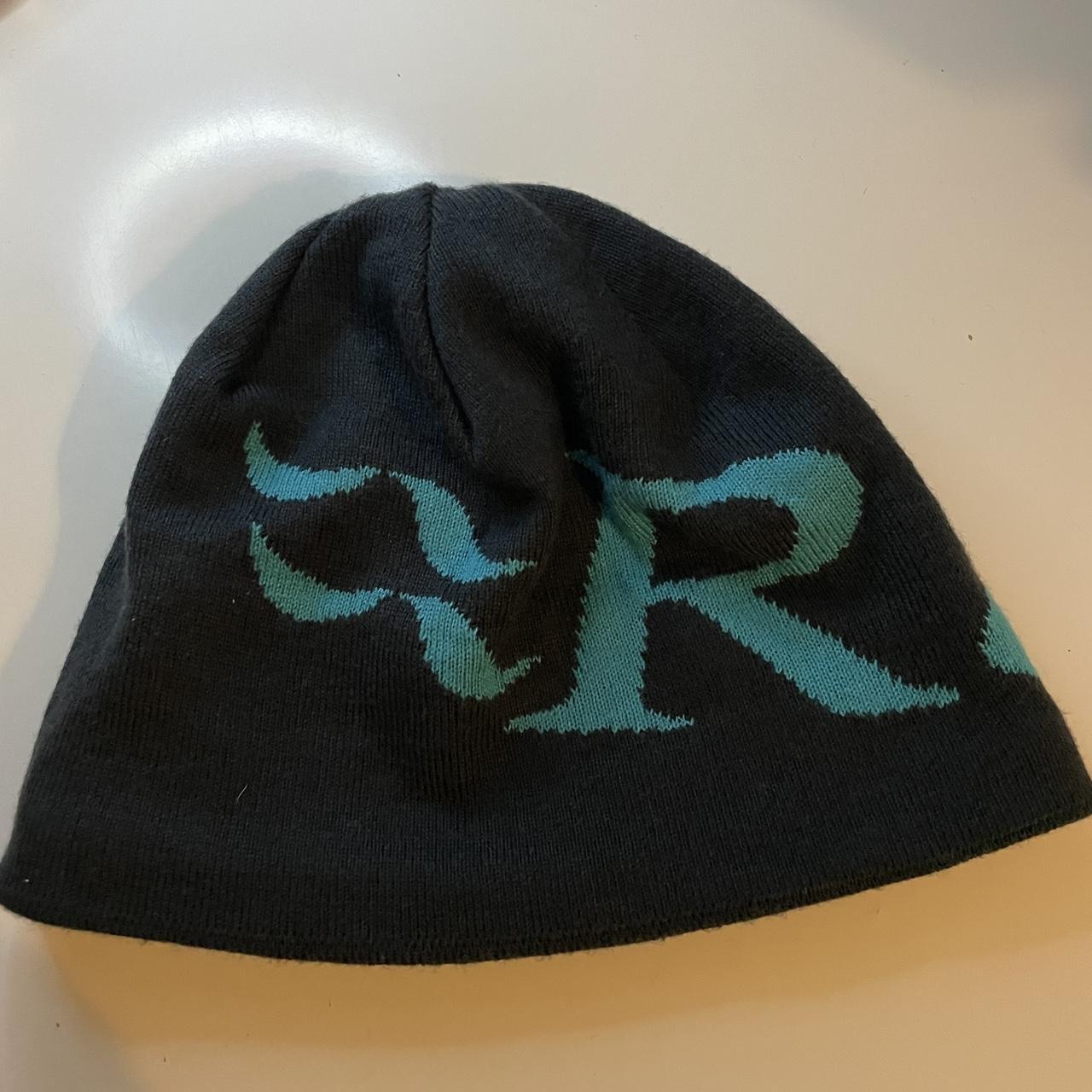 Rab grey and blue beanie hat - Depop