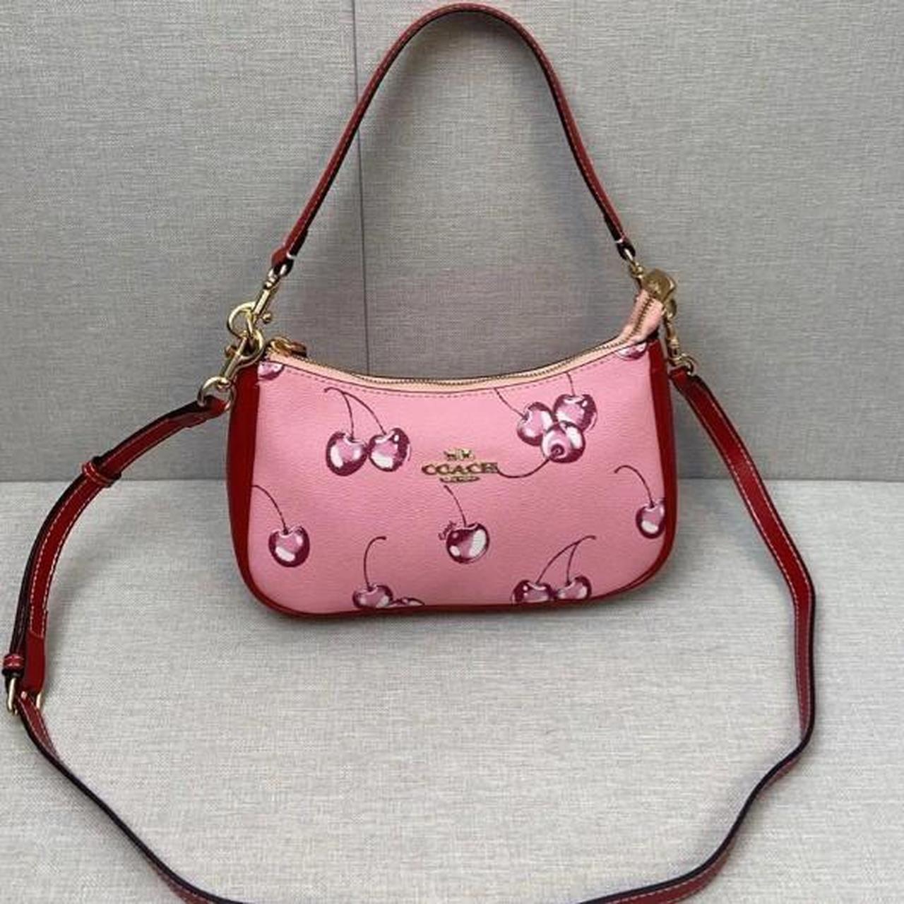 COACH Shoulder Bag Cherry Pattern Pink CB290 - Depop
