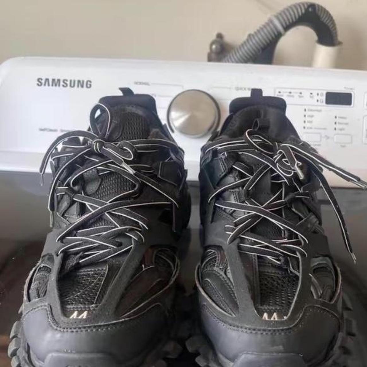 (used once)black balenciaga track runners - Depop