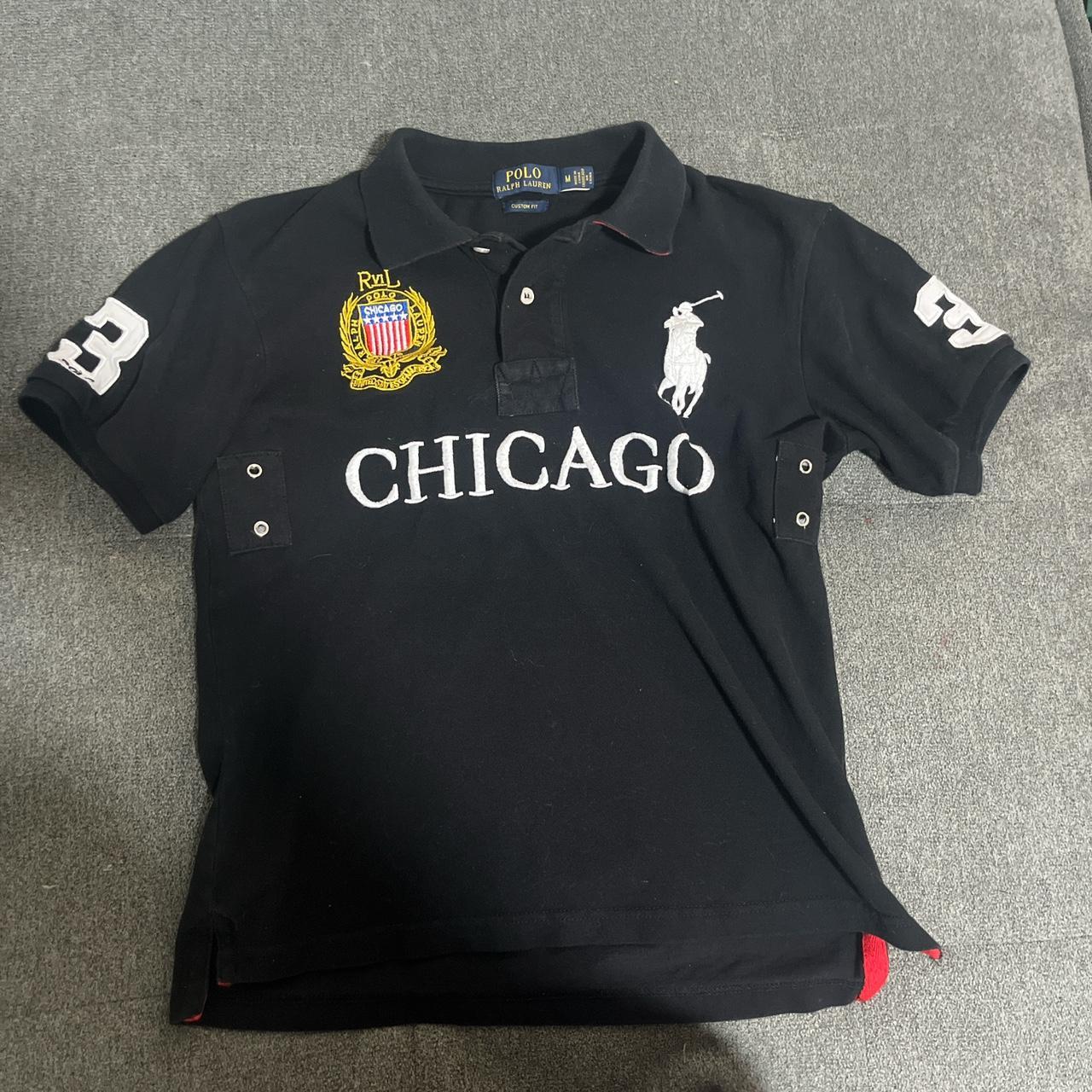 Black chicago Polo Ralph Lauren polo shirt size... | Depop