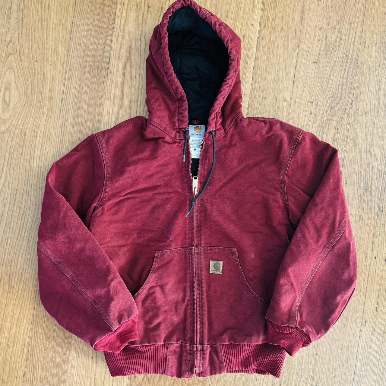Crimson RARE SMALL Vintage Carhartt active jacket... - Depop