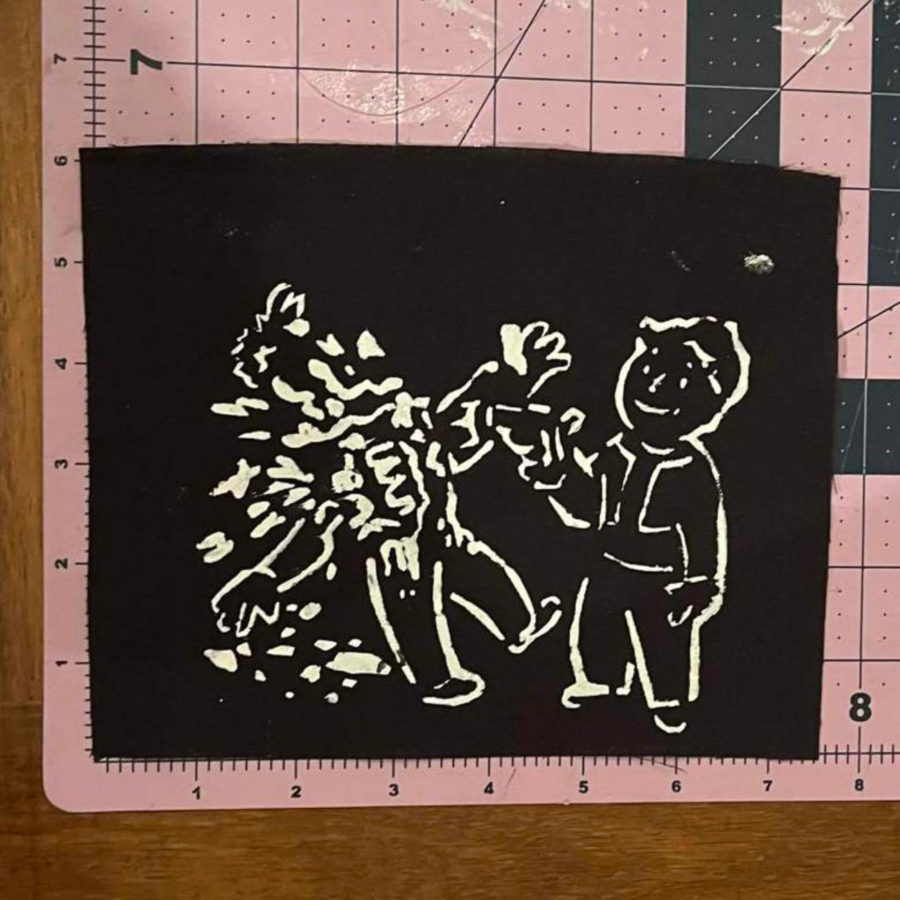 fallout bloody mess 6x7 inch handmade stencil sew on... - Depop