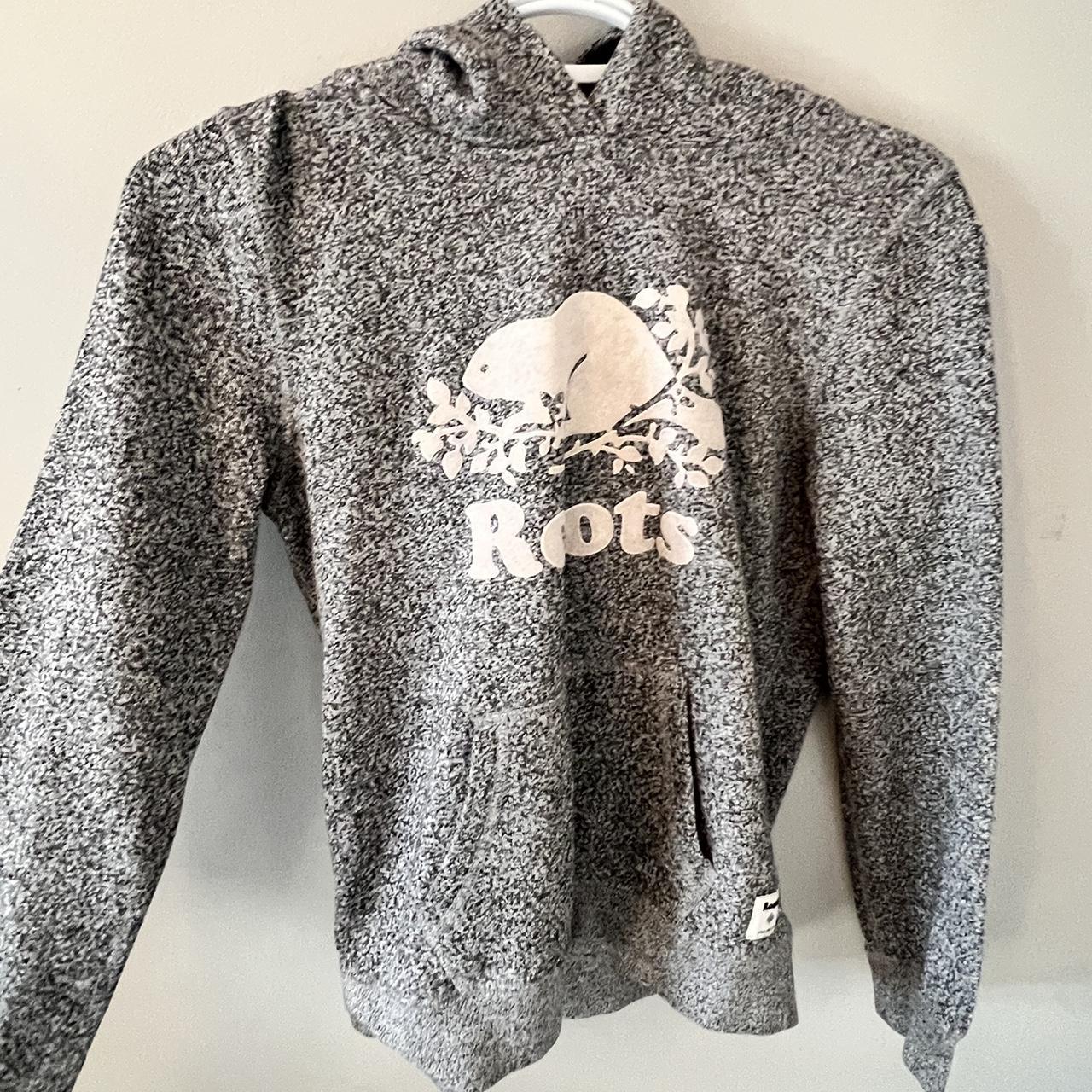 roots grey hoodie - Depop