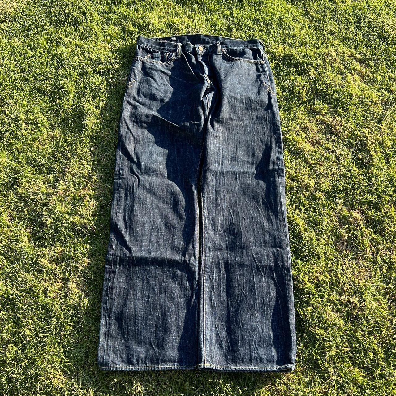 Y2k Union jeans with embroidery on pockets Size: 36 - Depop