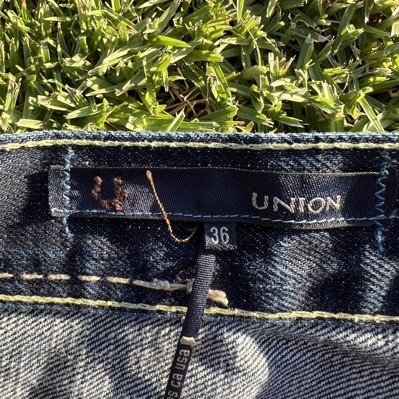 Y2k Union jeans with embroidery on pockets Size: 36 - Depop