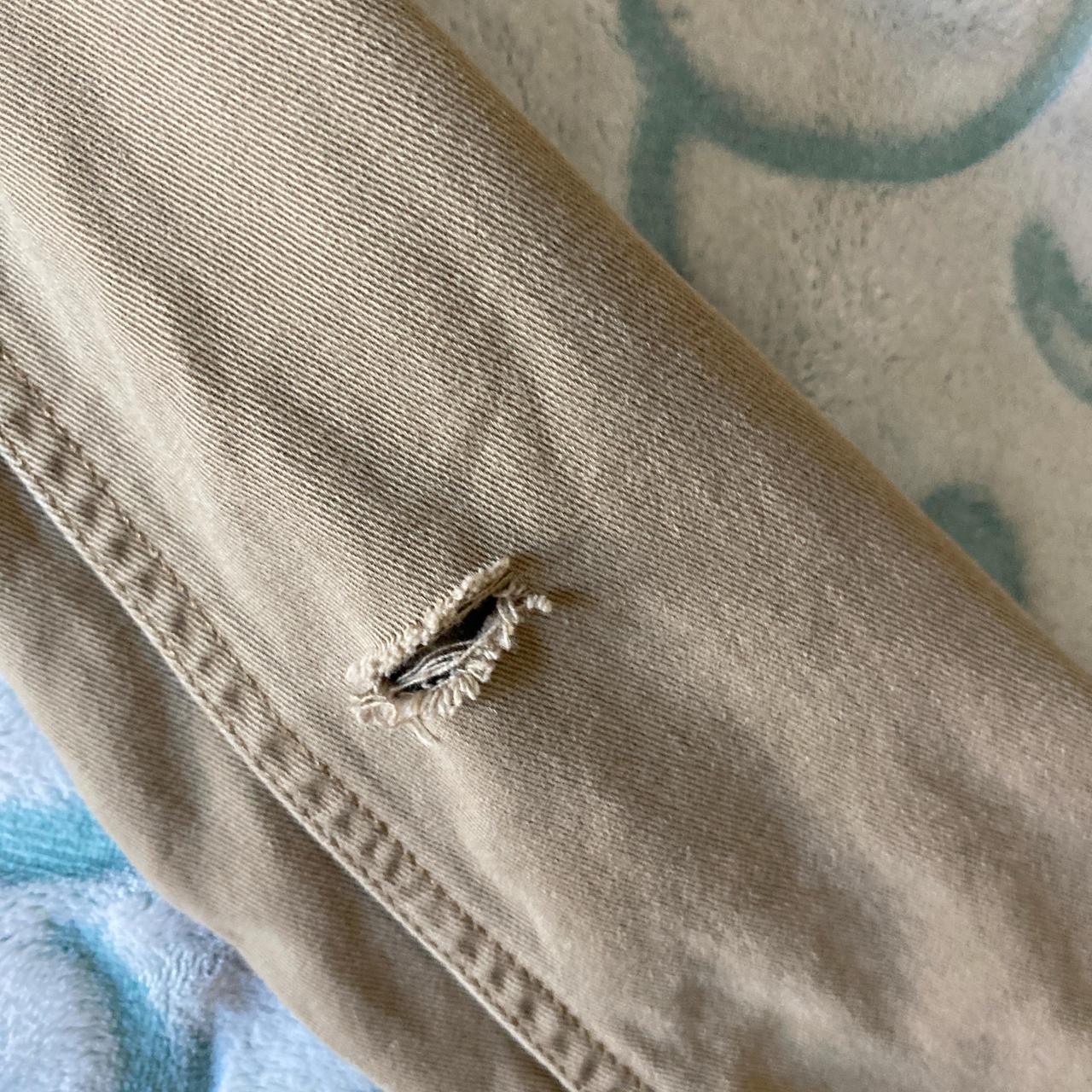 Tan and cream military jacket - Depop