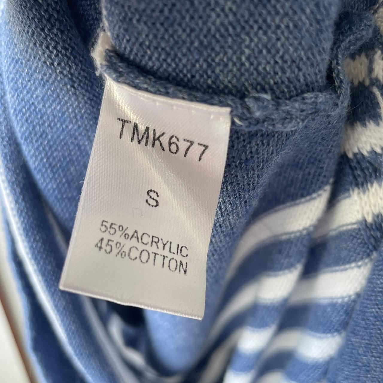 THML Blue and white striped dress with a relaxed fit... | Depop