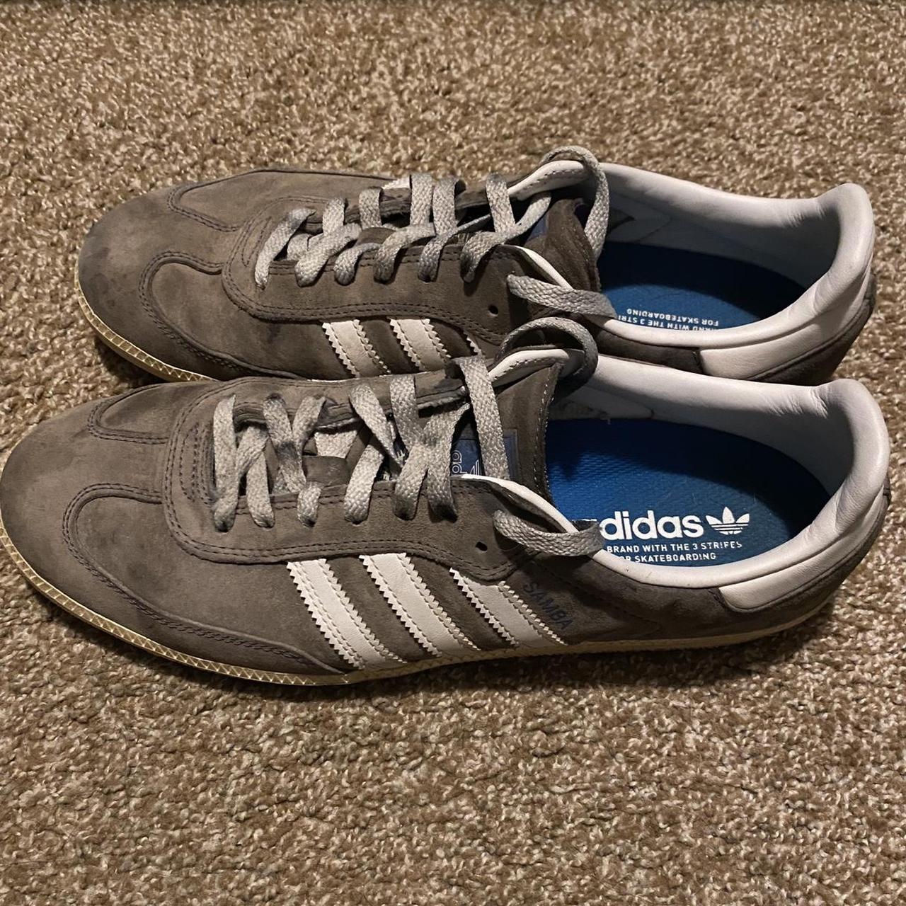 adidas original grey sambas og size 10... - Depop