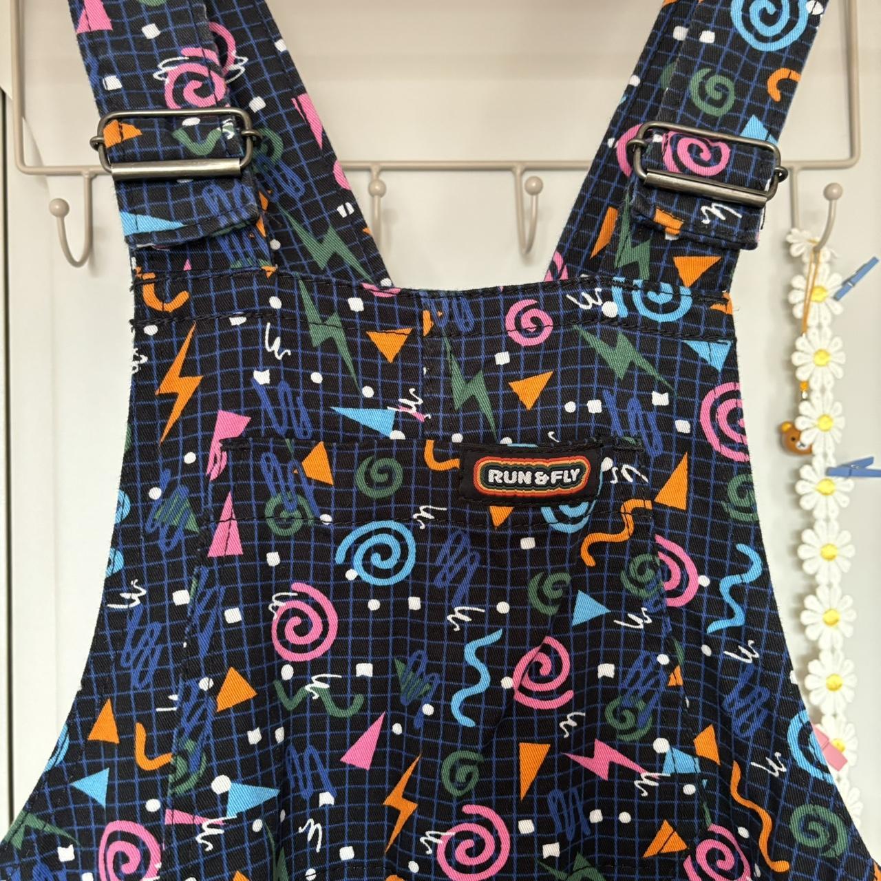 Run & Fly 90s multi-coloured overalls • Never... - Depop