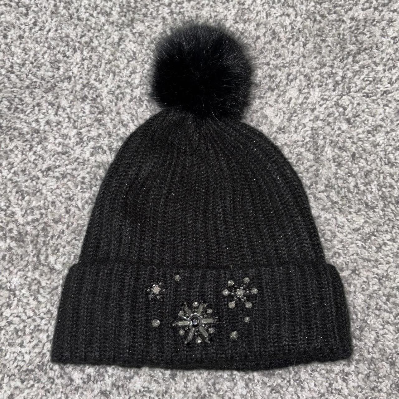Victoria’s Secret beanie hat with puffball on top... | Depop