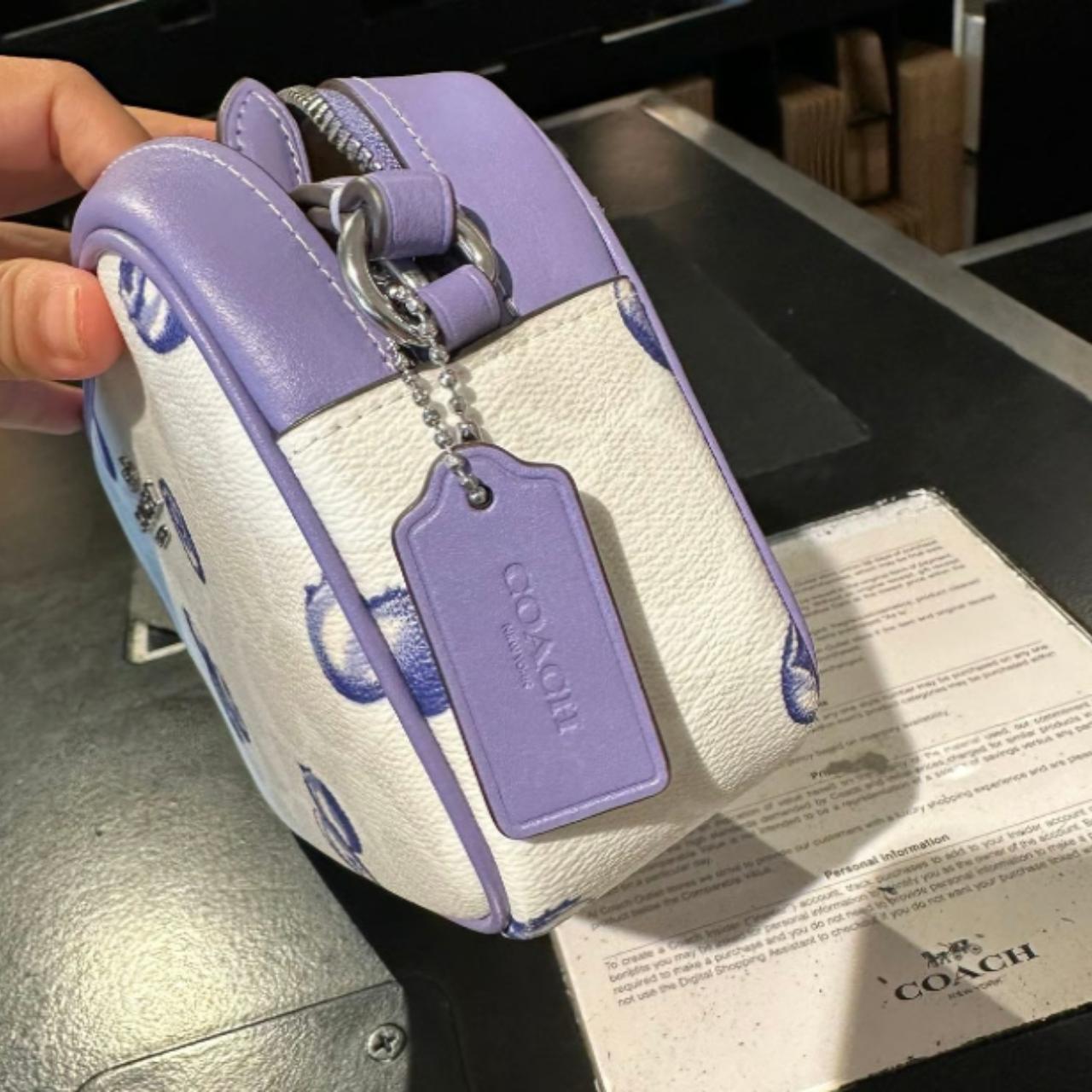 Coach Mini Jamie Blueberry Print Canvas Camera Bag... - Depop