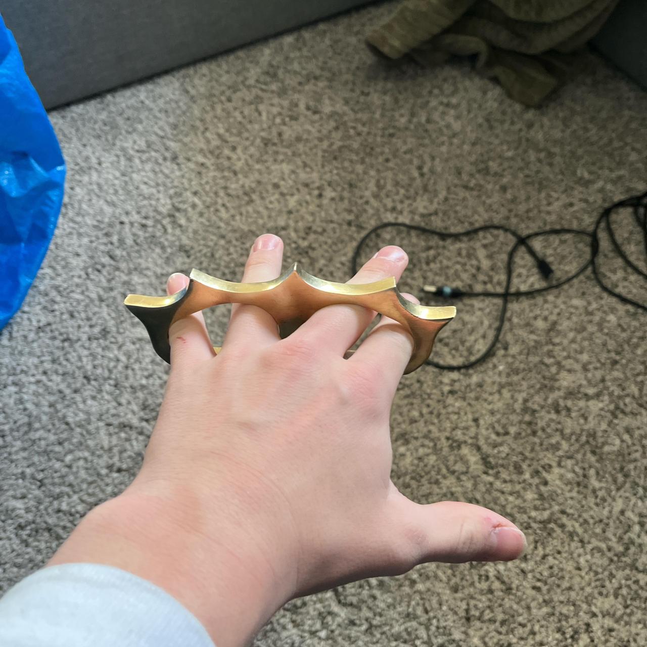 Gold brass knuckles #knuckles super nice gold brass... | Depop