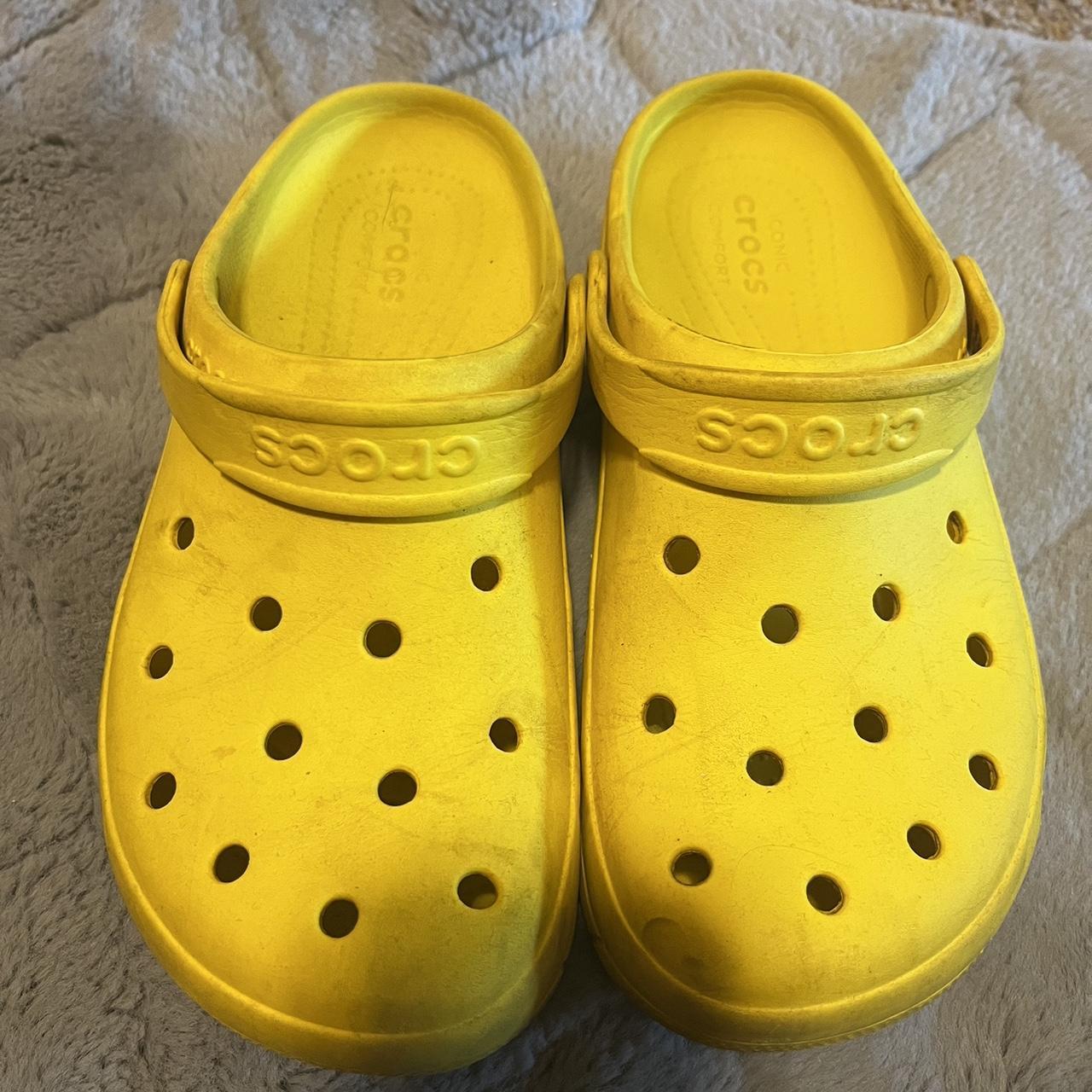 Yellow Crocs clogs - perfect for summer -size 11... - Depop