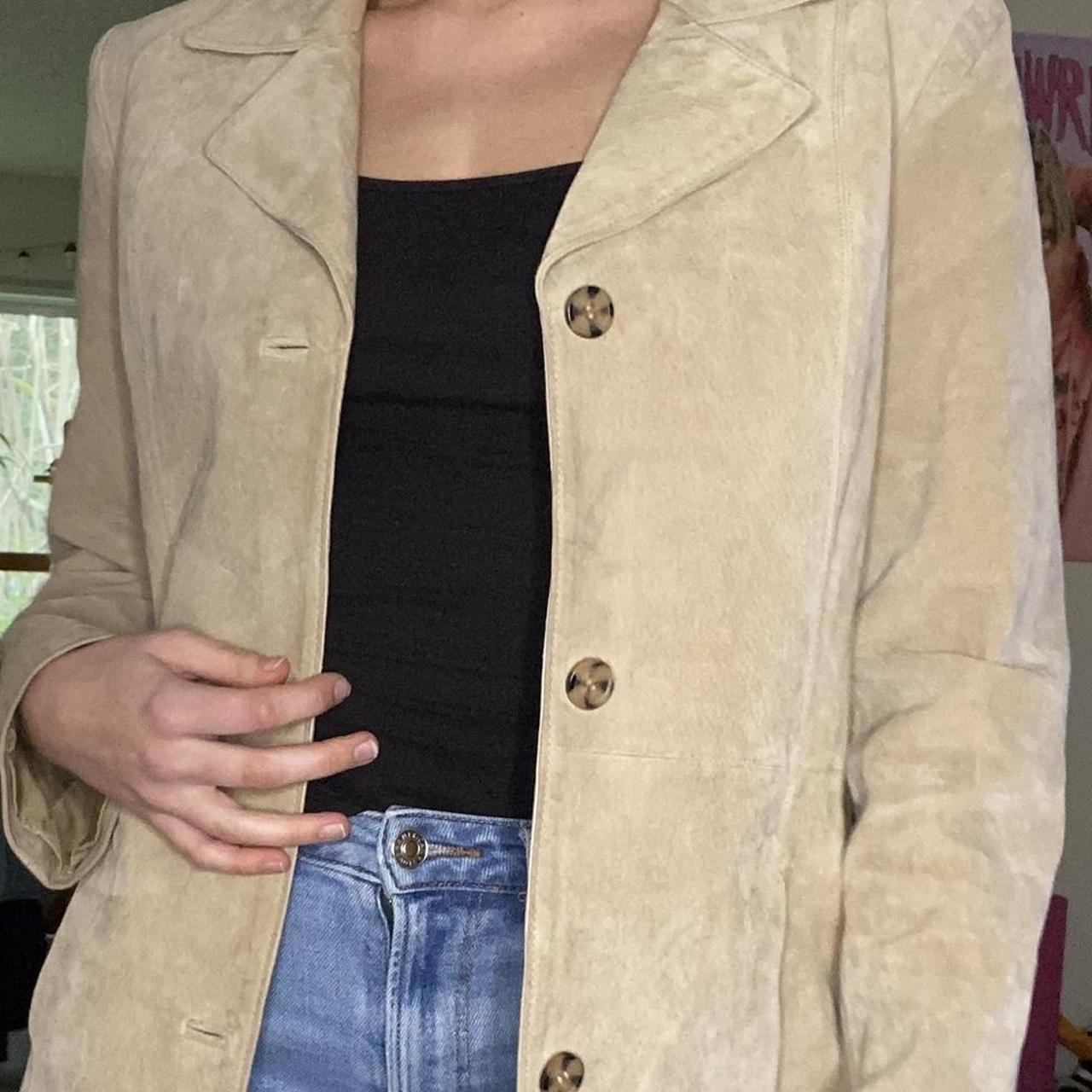 Light tan Suede jacket 100% leather Size M... - Depop