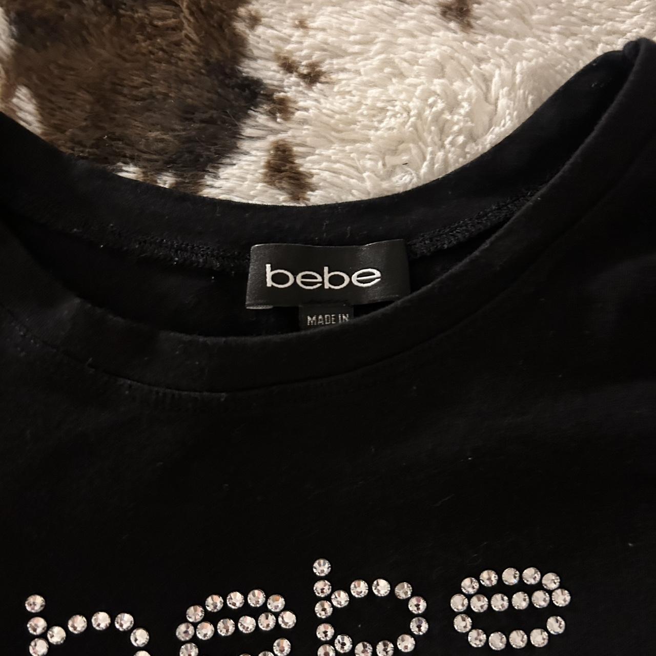 Black Bebe rhinestone baby basic tee! Super cute... - Depop