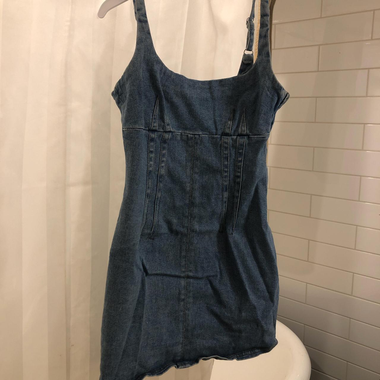 xs denim dress - Depop