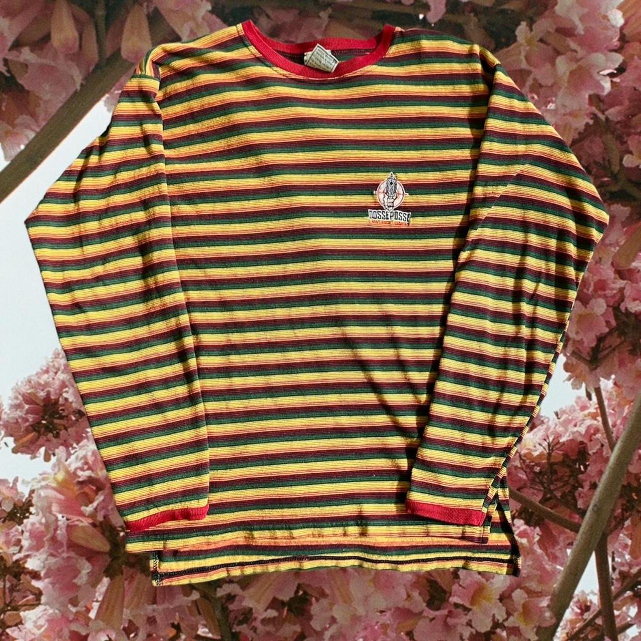 Vintage Dosse Posse Crewneck striped shirt/sweater... - Depop