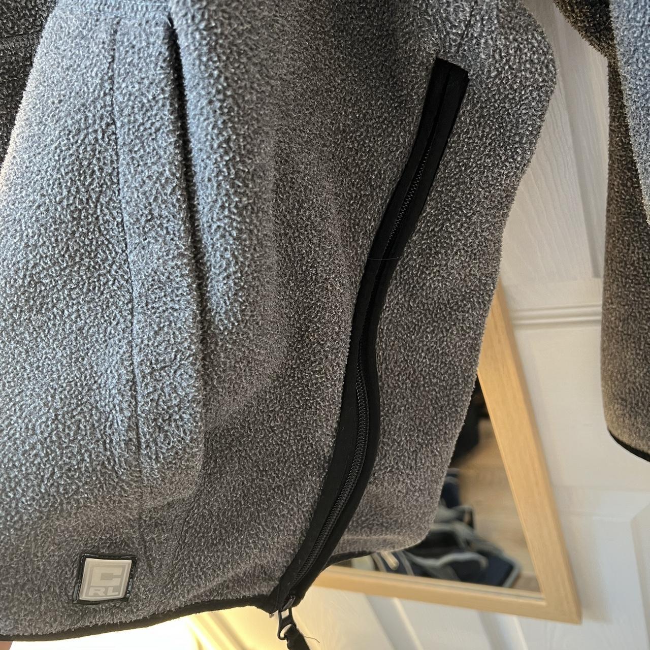 Chaps Ralph Lauren Grey Fleece Hoodie Size:... - Depop