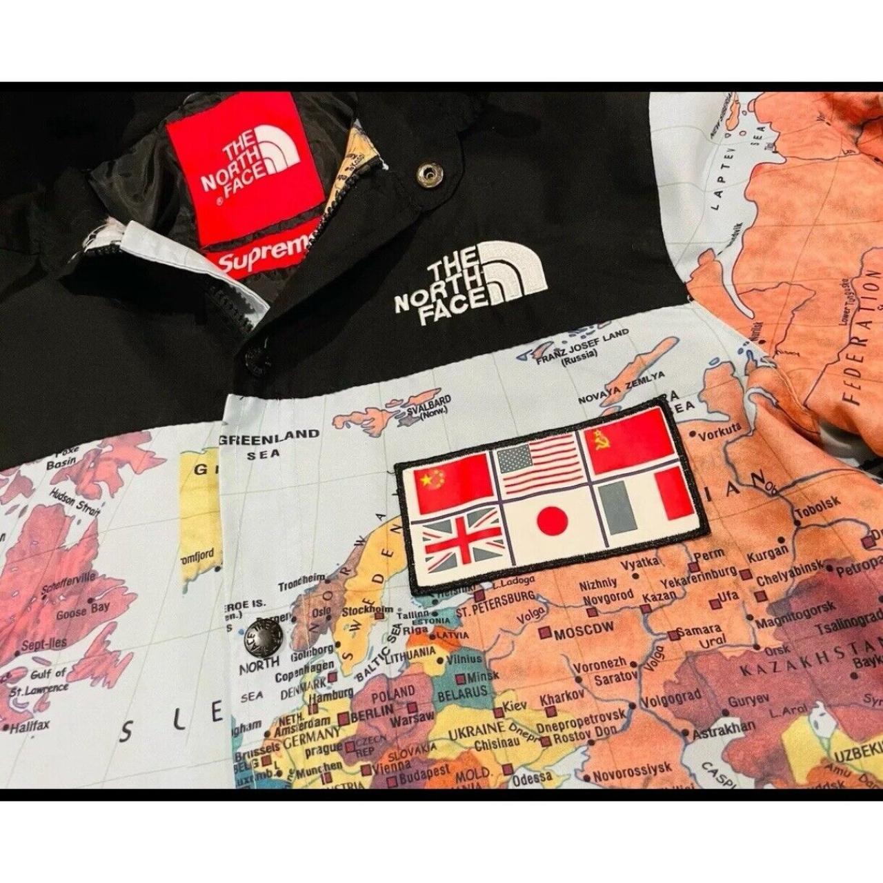 The North Face x Supreme Men’s Atlas Map Lightweight... - Depop