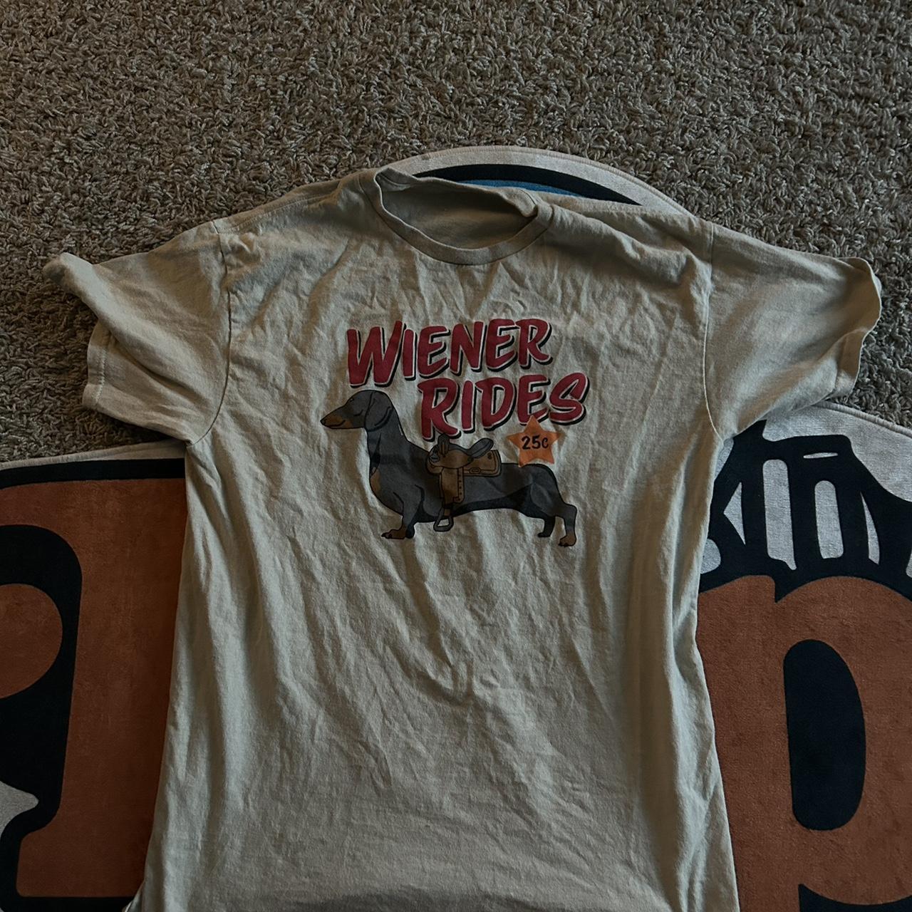 “Wiener Rides” funny vintage graphic tee... - Depop