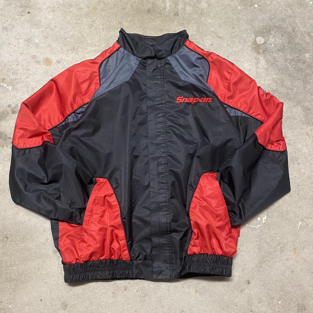 Y2K Snap-On Racing black and red jacket #snapon - Depop