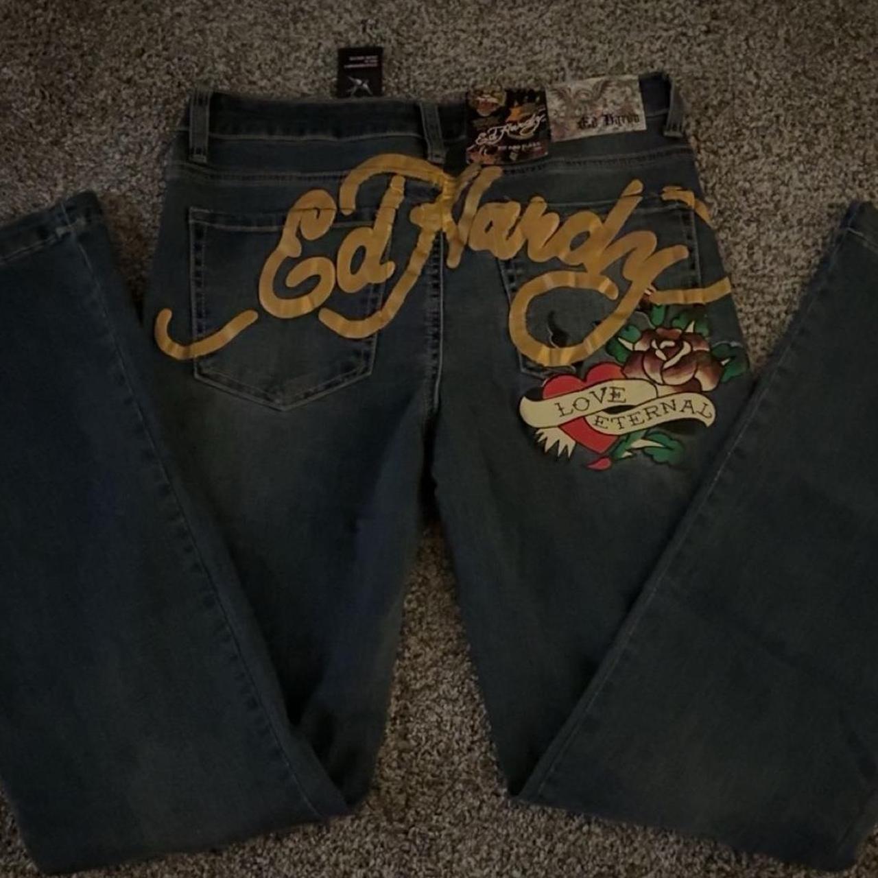 Ed Hardy Flared Jeans (NWT) Size: 30 Brand New with... - Depop