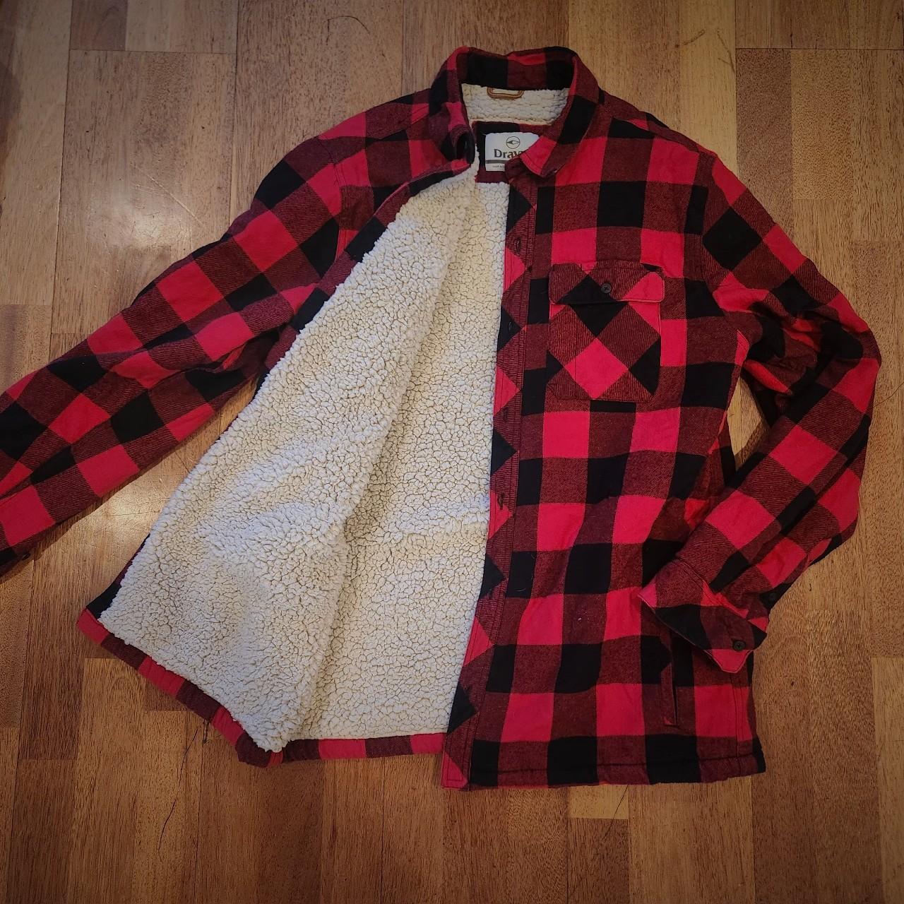 Wool Interior Red Flannel Jacket - Soft Winter Coat... - Depop