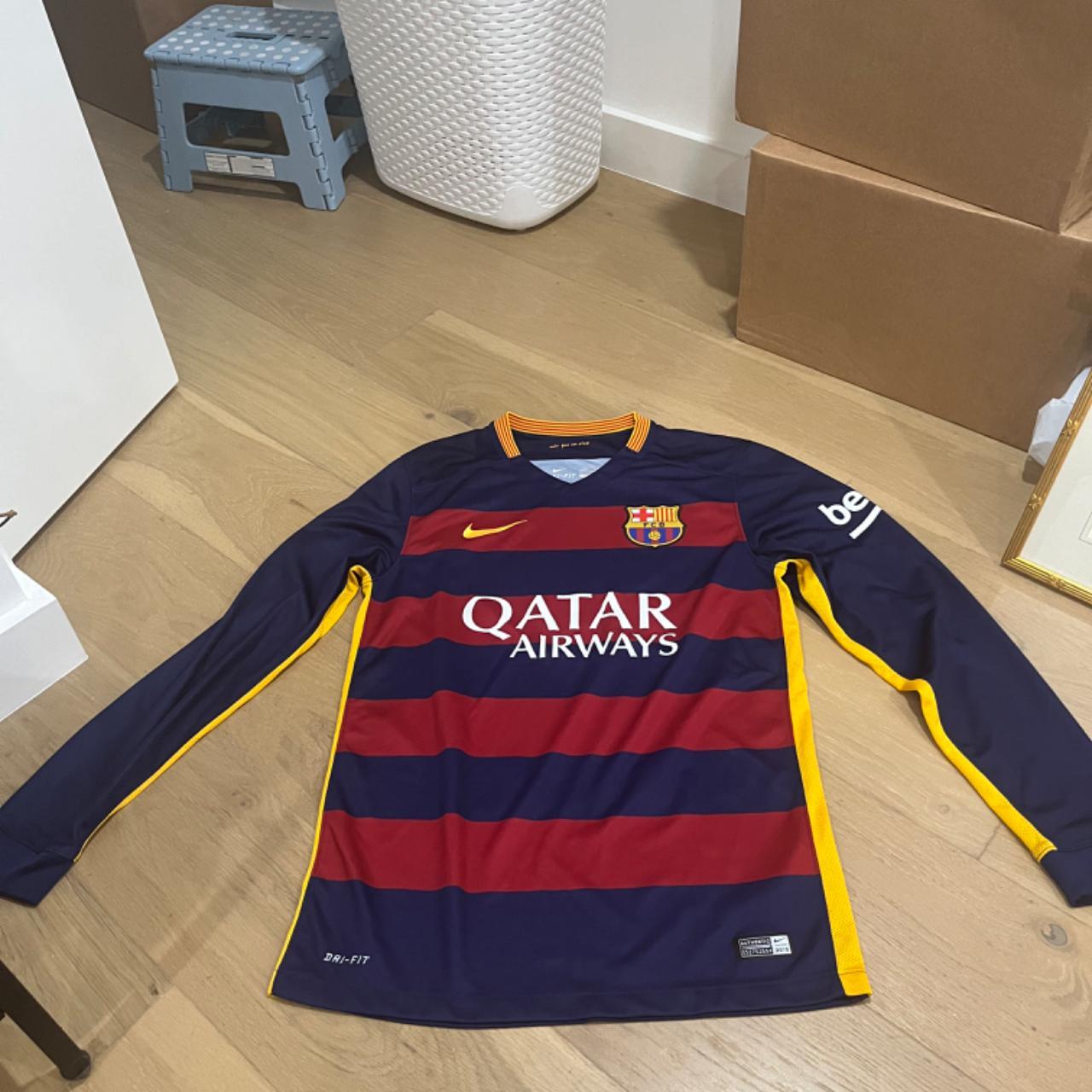 2015-2016 FC Barcelona Long-Sleeve Home Kit. Size S.... - Depop