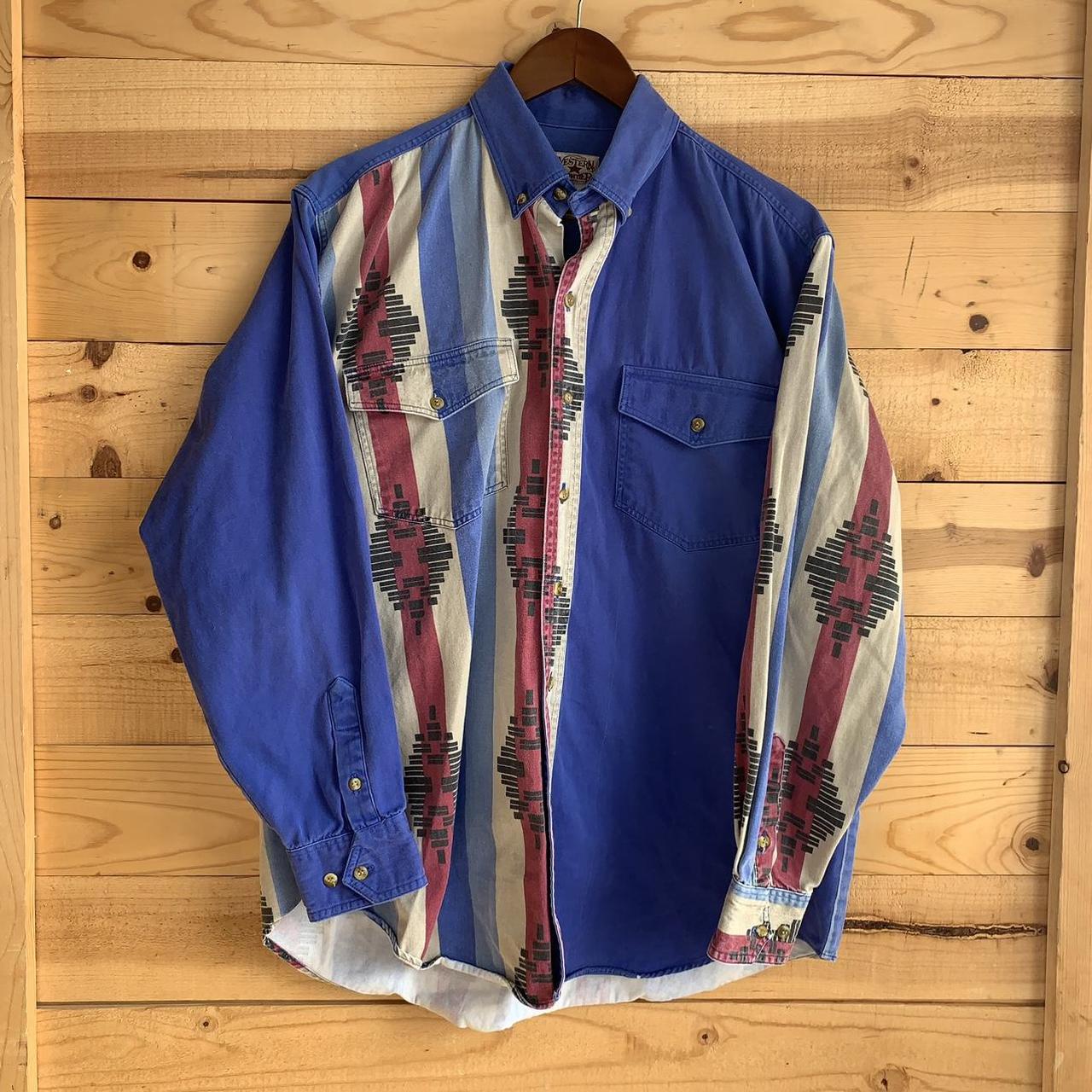 Vintage Western Frontier button down long sleeved... | Depop