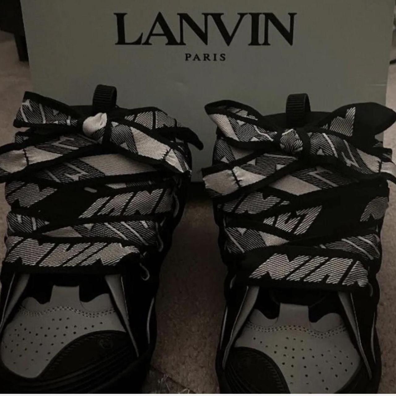 Lanvin black and grey trainers - Depop