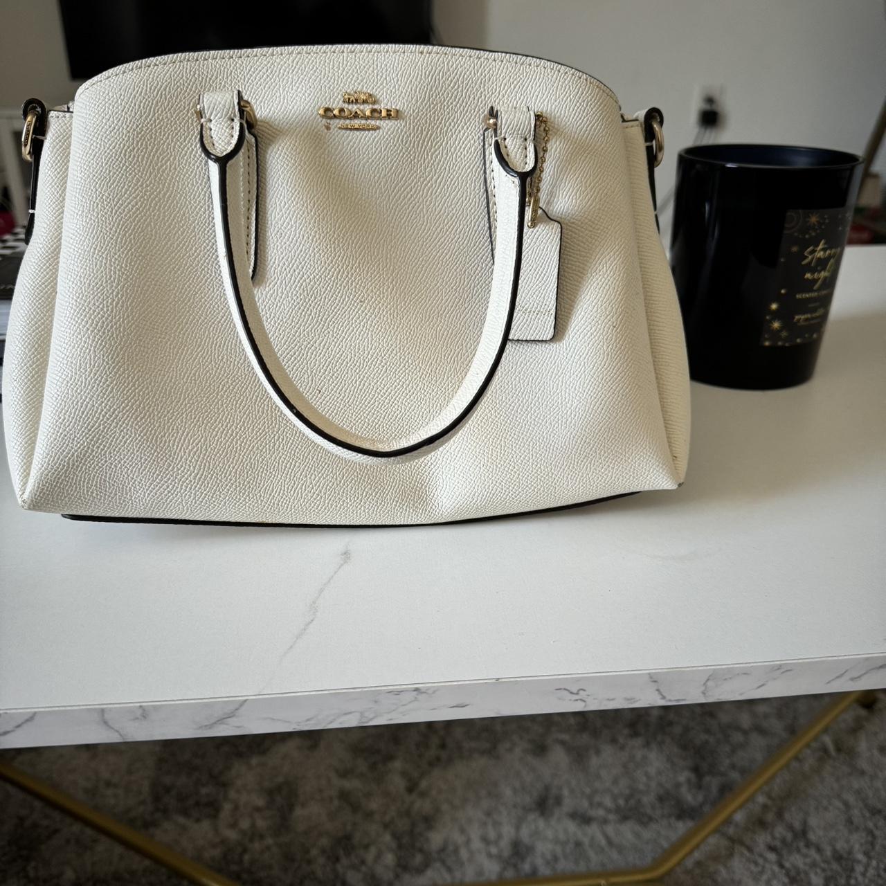 Small white Coach bag with gold detailing. Included... - Depop