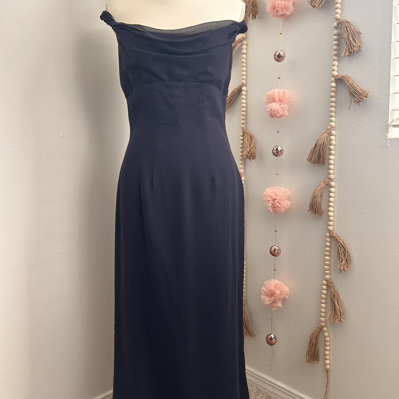 WATTERS AND WATTERS Blue long cocktail dress with... - Depop