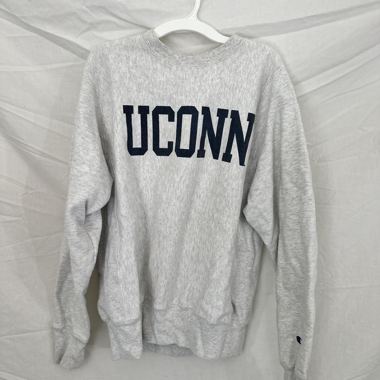 UCONN Champion grey sweatshirt • vintage uconn... - Depop