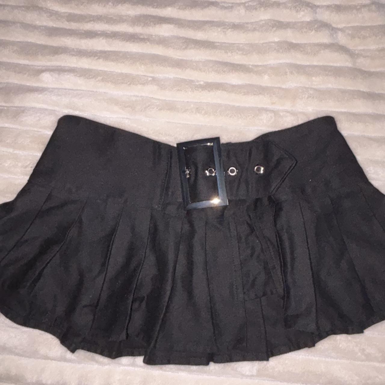 Black micro mini skirt with belt #goth #grunge - Depop