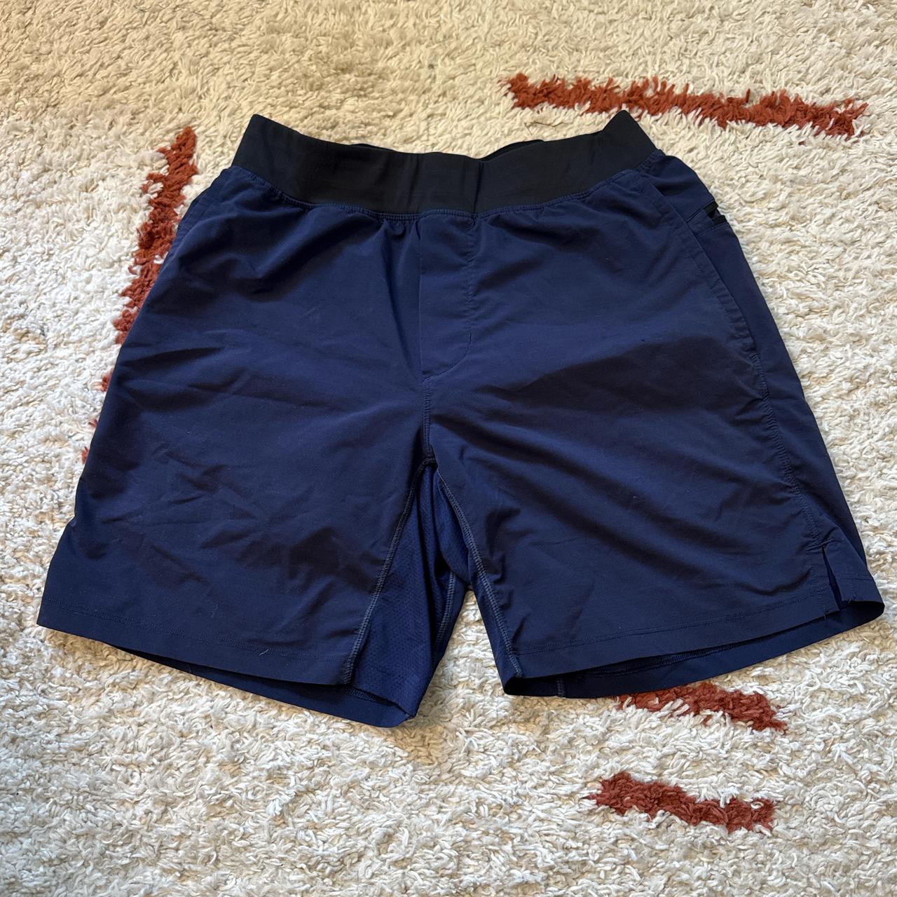 Navy blue Fabletics athletic shorts in great... | Depop