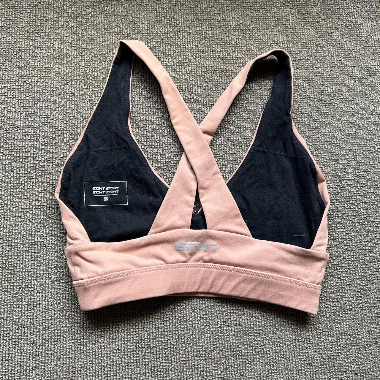 ECHT sports bra 💗 pink sports bra with crossover... - Depop