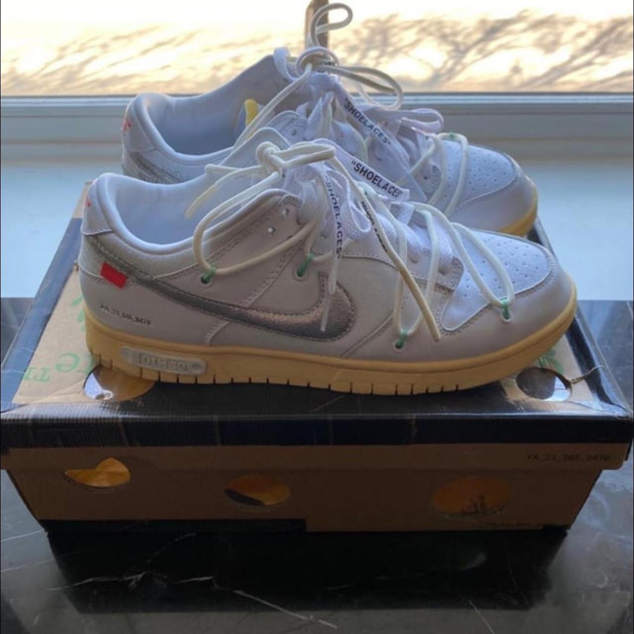 Worn lightly size 9 off white dunks - Depop