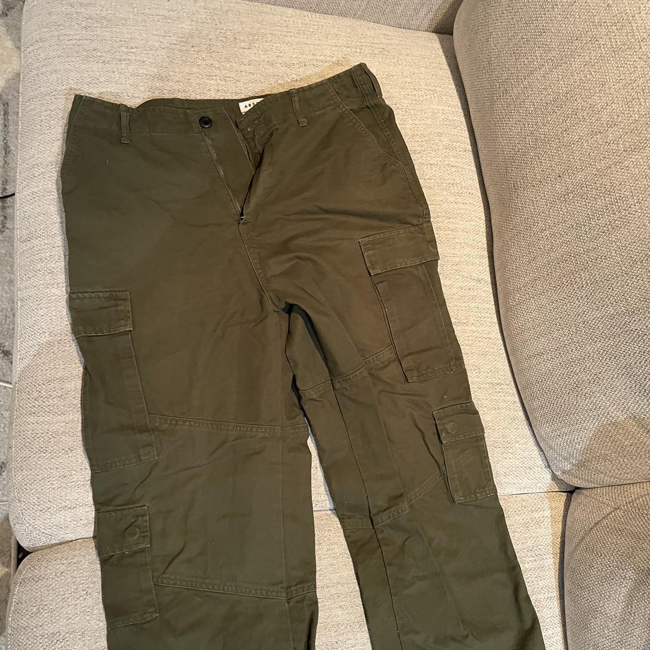 Dark Green ‘Absent’ baggy cargos, worn frequently... - Depop
